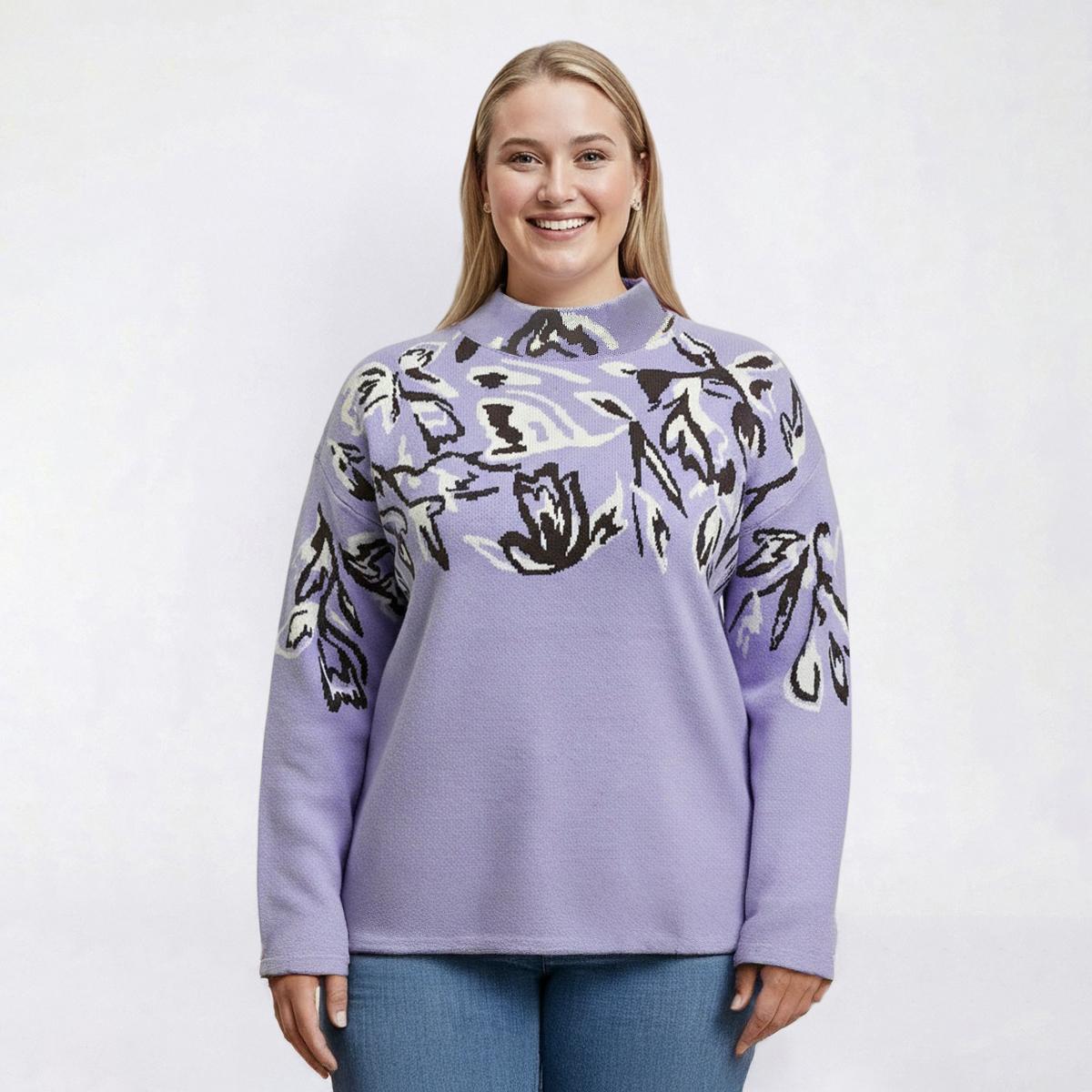 Click here for Plus Size Preswick & Moore(R) Mock Neck Intarsia P... prices